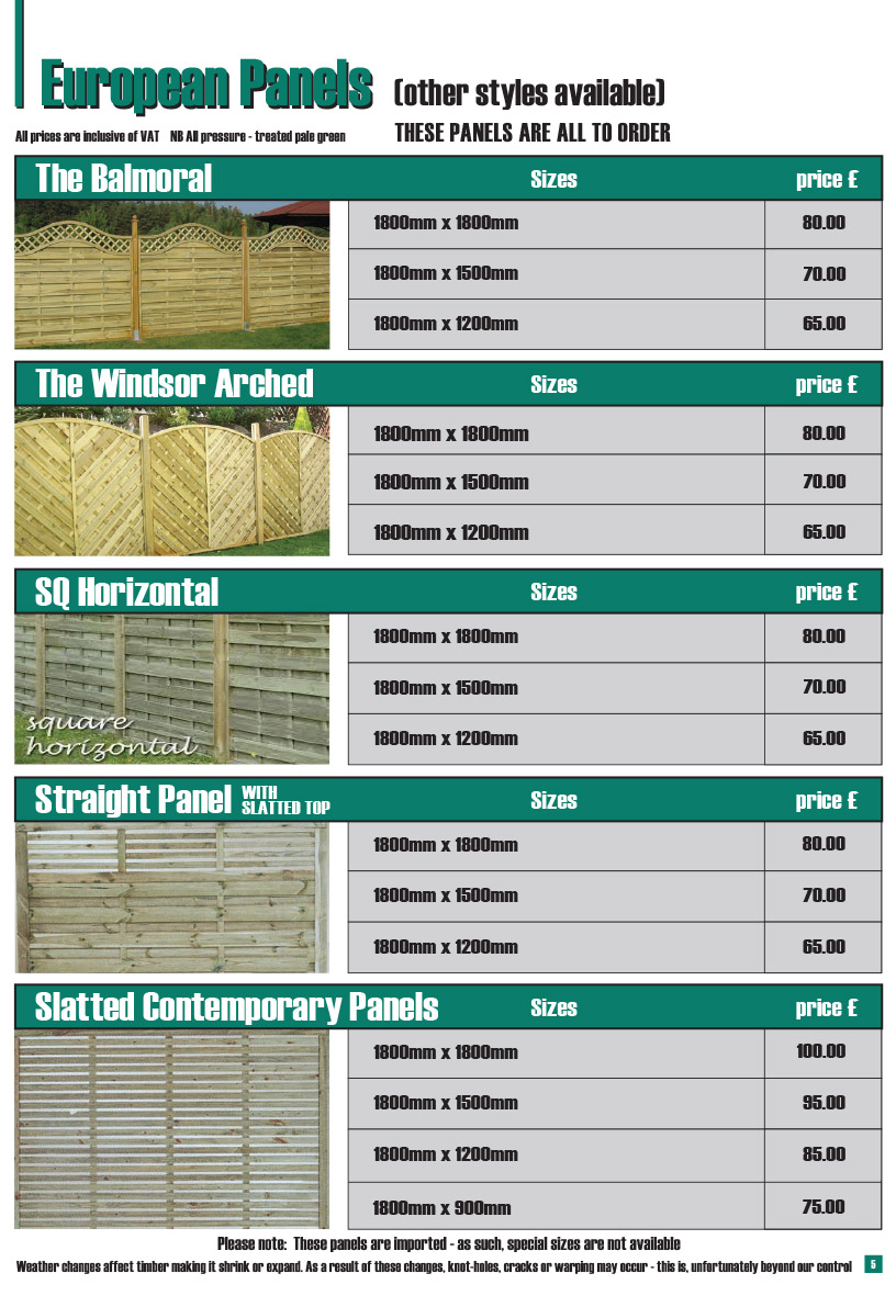pricelist – Walker Timber and Fencing Ltd